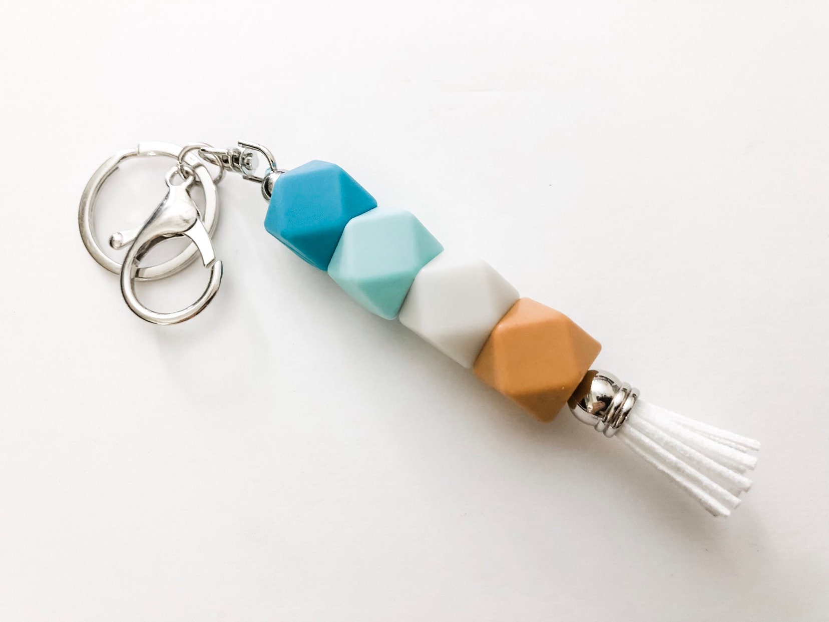 Silicone Keychain With Tassel - Beach Theme - Silicone Bead Keychain ...