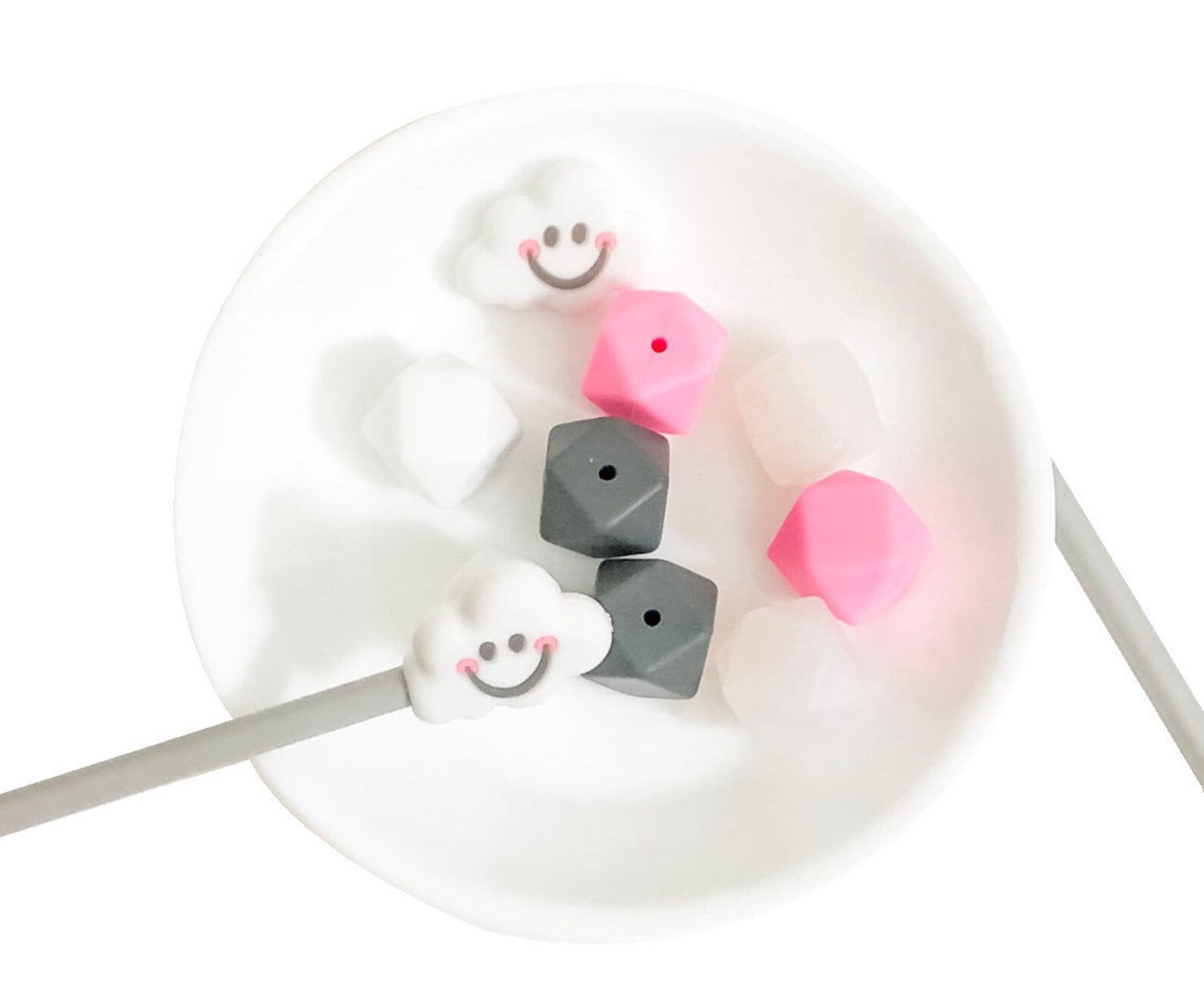 Knitting Needle Stoppers - Clouds - Beader Caps - Beader Tips - Back ...