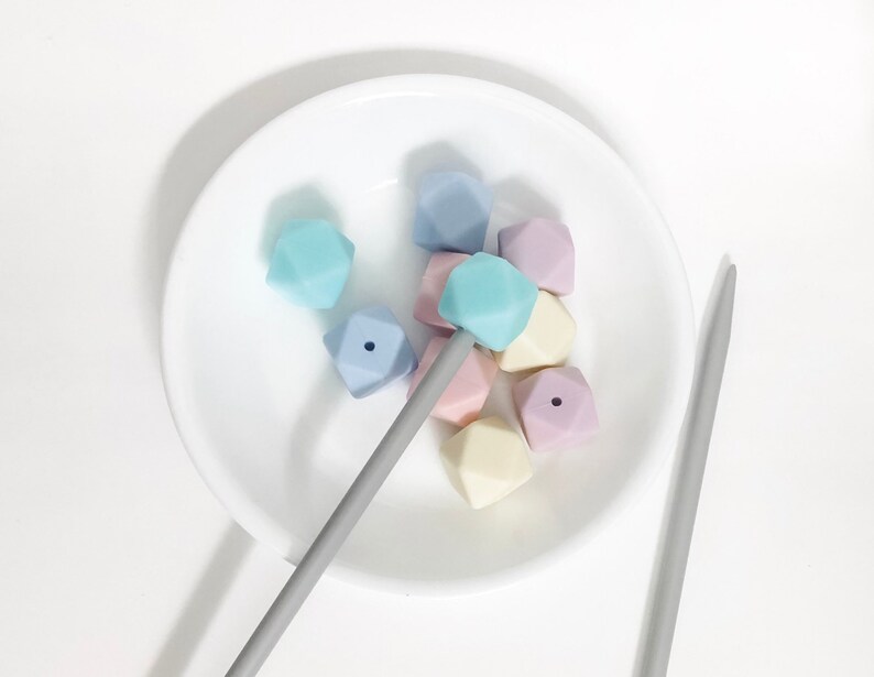 Knitting Needle Stoppers - Bright Pastels - Beader Caps - Beader Tips ...