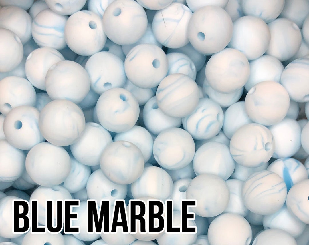 Silicone Beads, 9 Mm Blue Marble Silicone Beads 5-1,000 (aka Sky ...