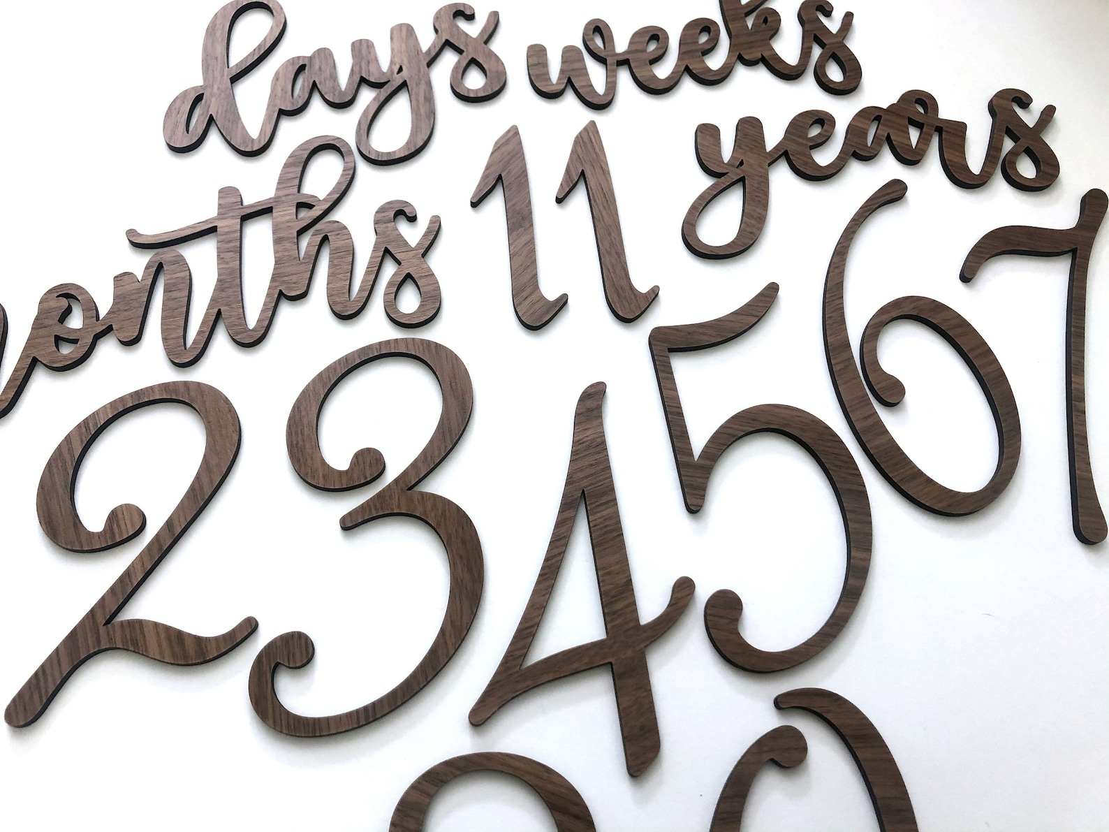 Wood Baby Milestone Numbers Cards - Baby Photo Props - Milestone Marker ...