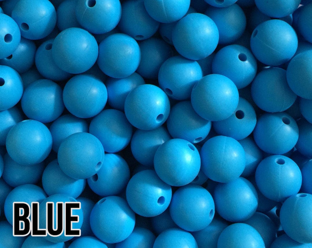 Silicone Beads, 15 Mm Blue Silicone Beads 5-1,000 (aka Deep Sky Blue ...