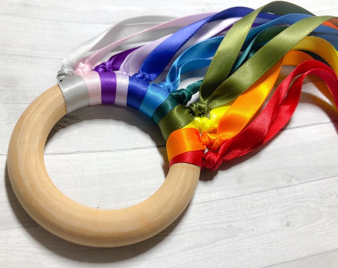 24 Piece Set Any Ribbon Wand Waldorf Inspired Hand Kite Ribbon Dancing ...