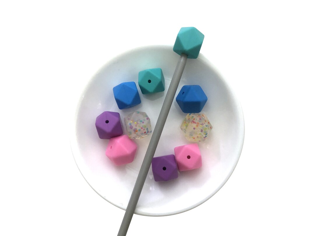 Knitting Needle Stoppers - Confetti - Beader Caps - Beader Tips - Back ...