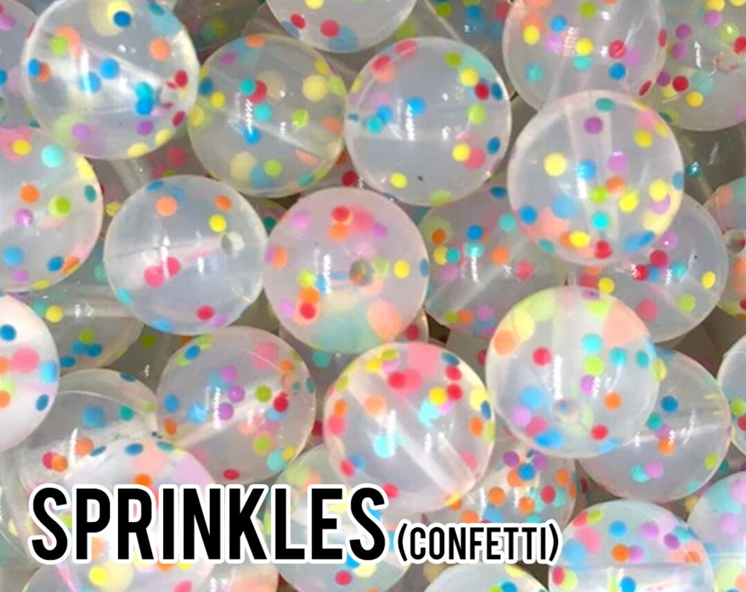 Silicone Beads, 15 Mm Sprinkles Clear Silicone Beads 5-1,000 (aka ...