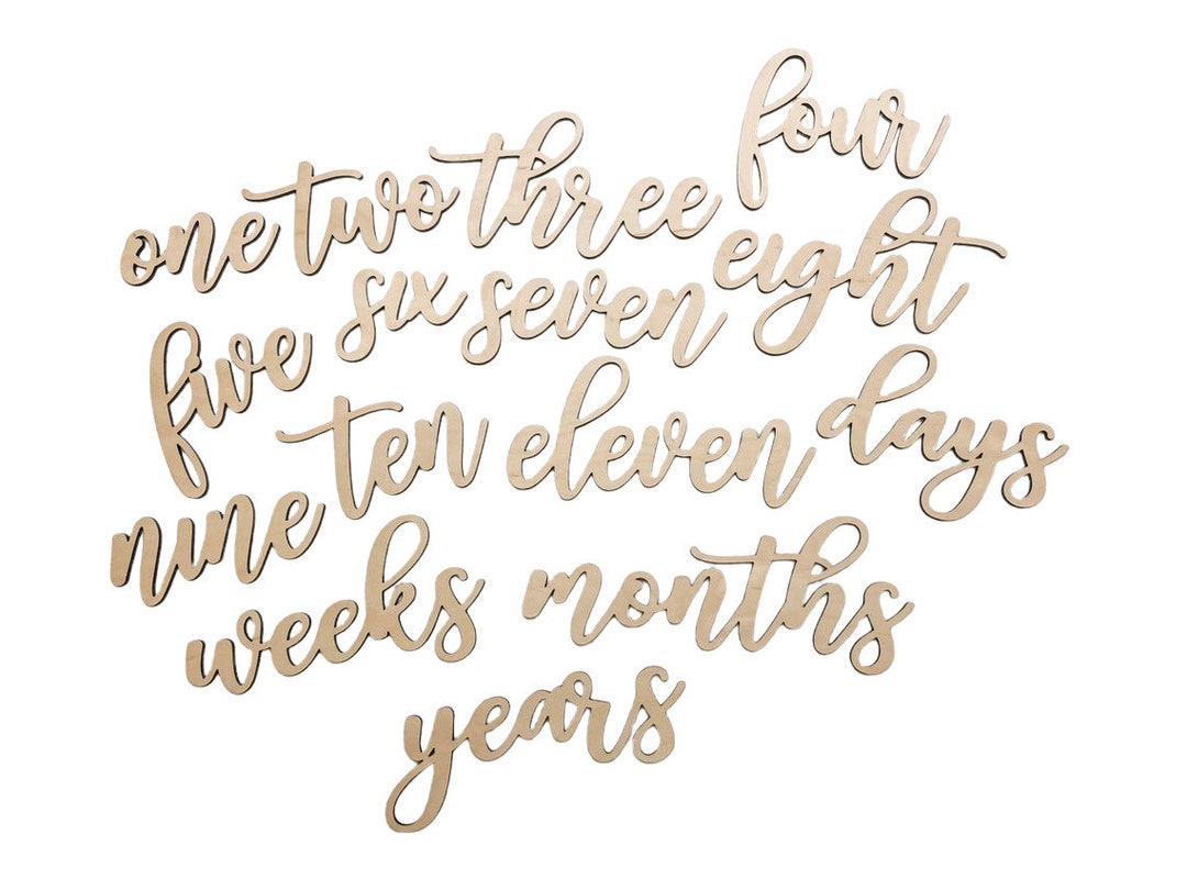 Wood Baby Milestone Words Cards - Baby Photo Props - Milestone Marker ...