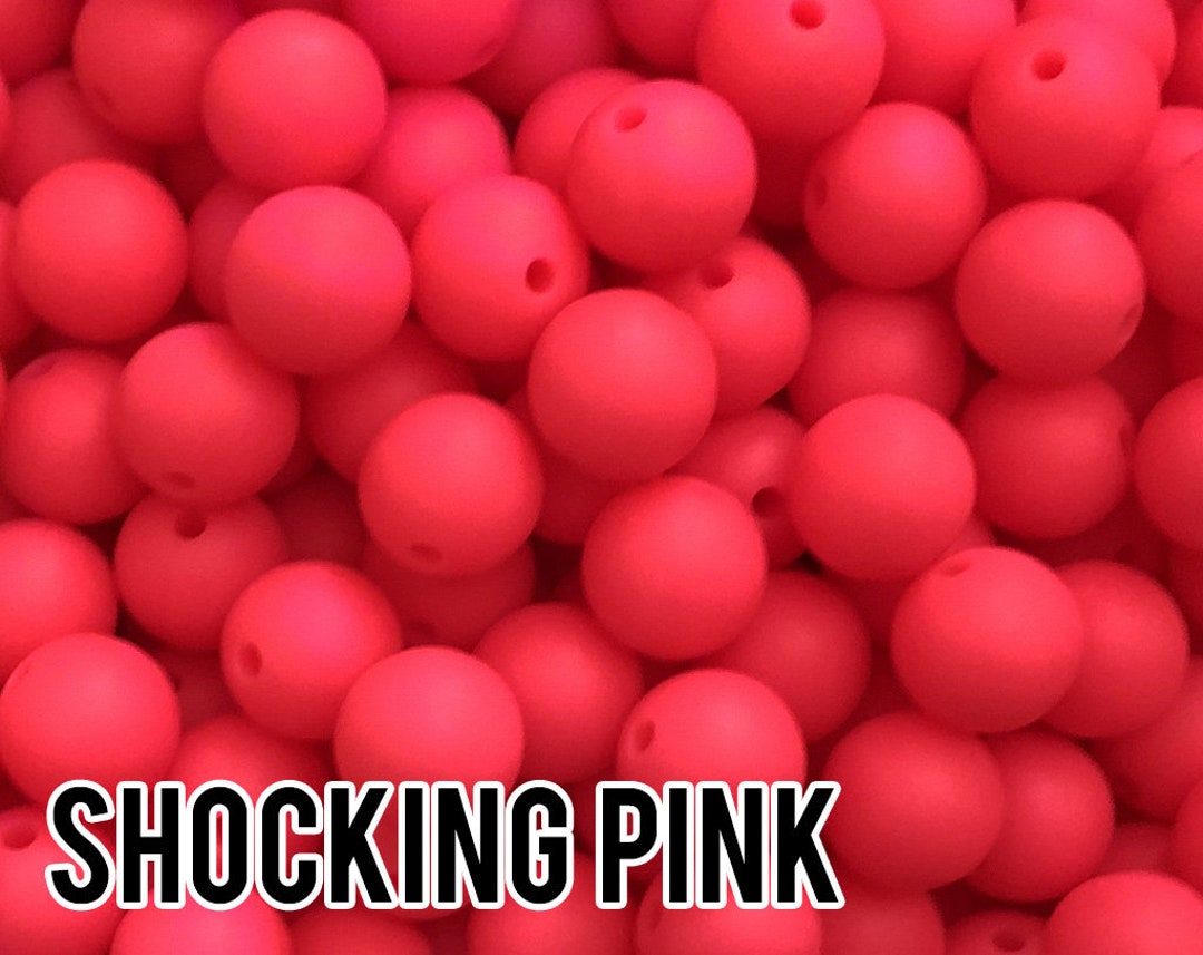Silicone Beads, 9 Mm Shocking Pink Silicone Beads 5-100 (aka Bright ...