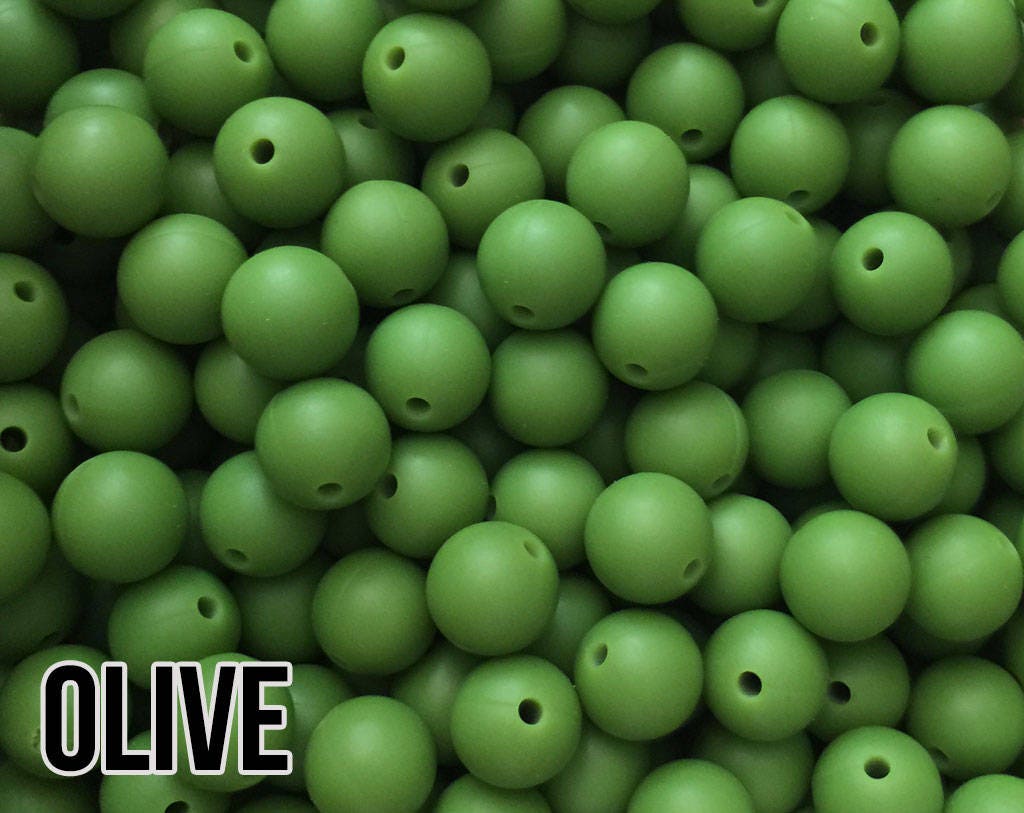 Silicone Beads, 9 Mm Olive Silicone Beads 10-1,000 (aka Army Green) - Etsy