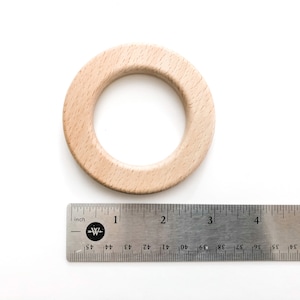 3.14 Inch 80 Mm Round Flat Wood Rings - Beech Wood - Food Safe Finish ...