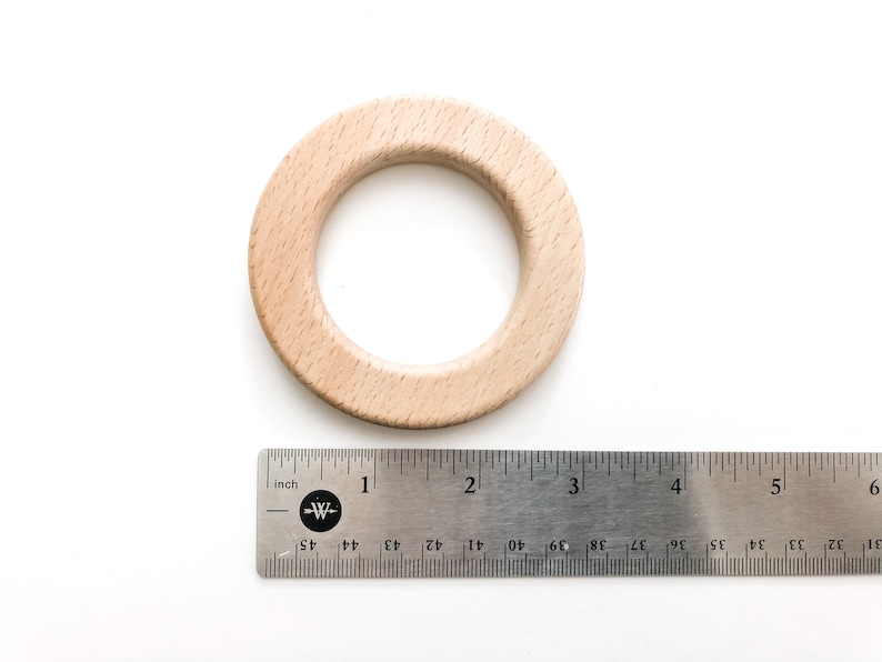 3.14 Inch 80 Mm Round Flat Wood Rings - Beech Wood - Food Safe Finish ...