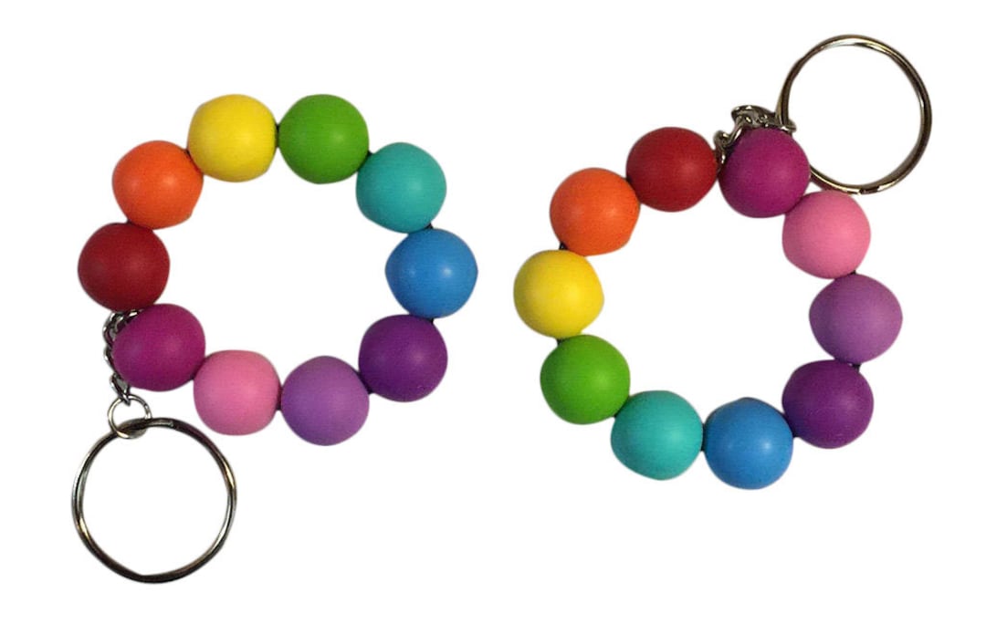 Silicone Rainbow Fidget Keychain - Etsy