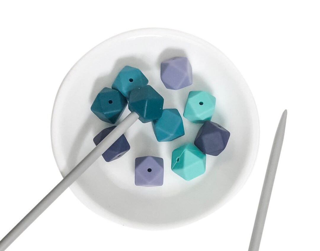 Knitting Needle Stoppers - Cool Colors - Beader Caps - Beader Tips ...