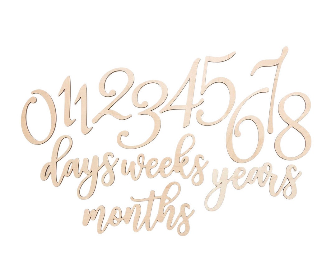 Wood Baby Milestone Numbers Cards - Baby Photo Props - Milestone Marker ...