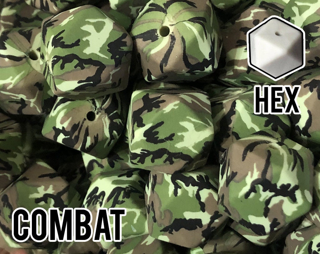 17 mm Hexagon Combat Silicone Beads 5-100 aka Camoflage | Etsy