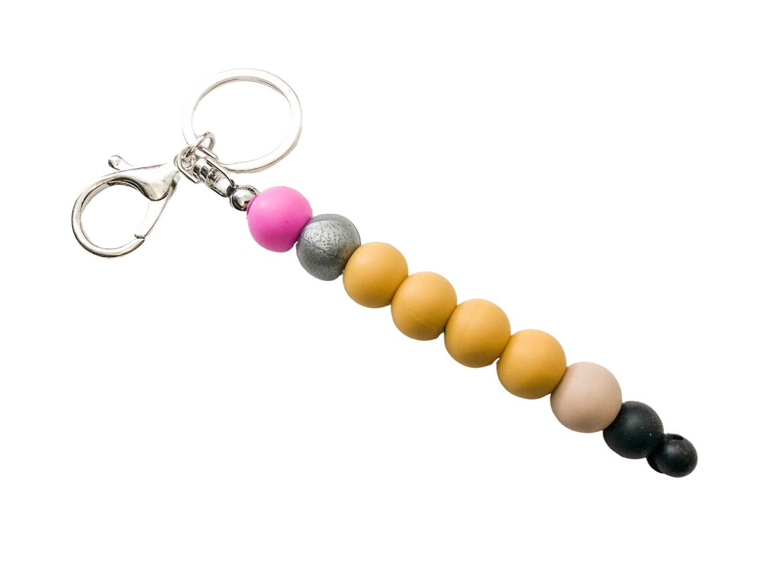Teacher Key Chain - Pencil Theme Keychain - Silicone Bead Keychain ...