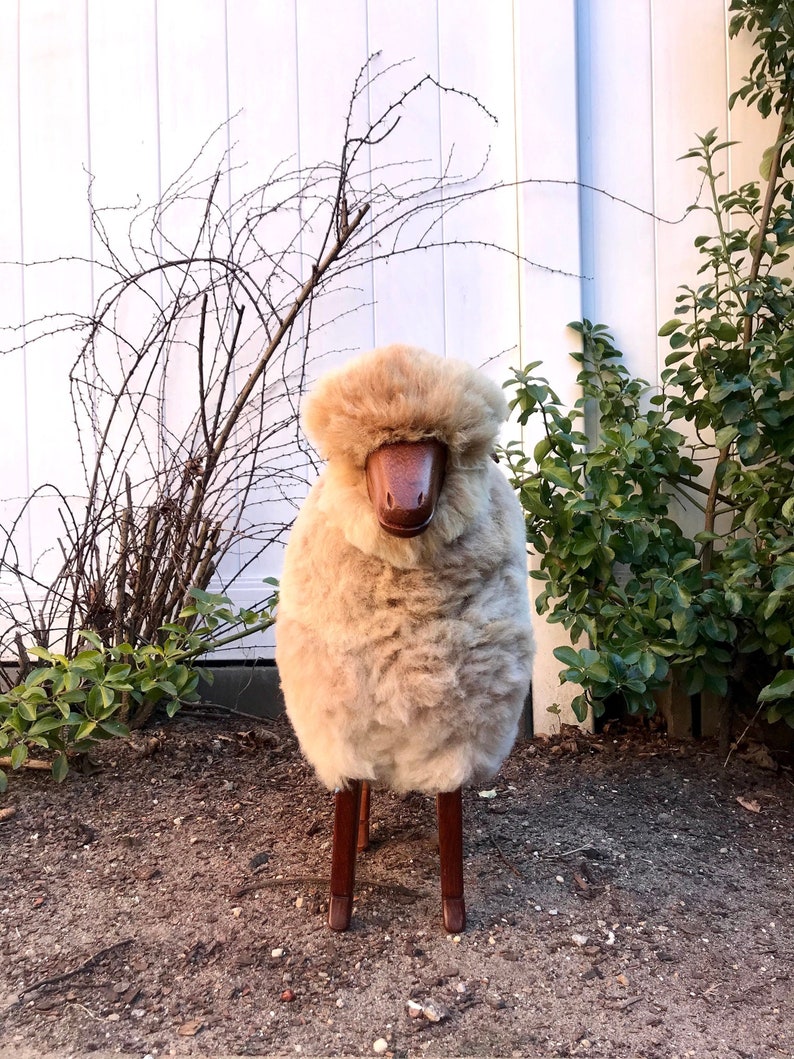 Sheep Footstool Ottoman – Sculptural Animal Footrest – Handmade ...