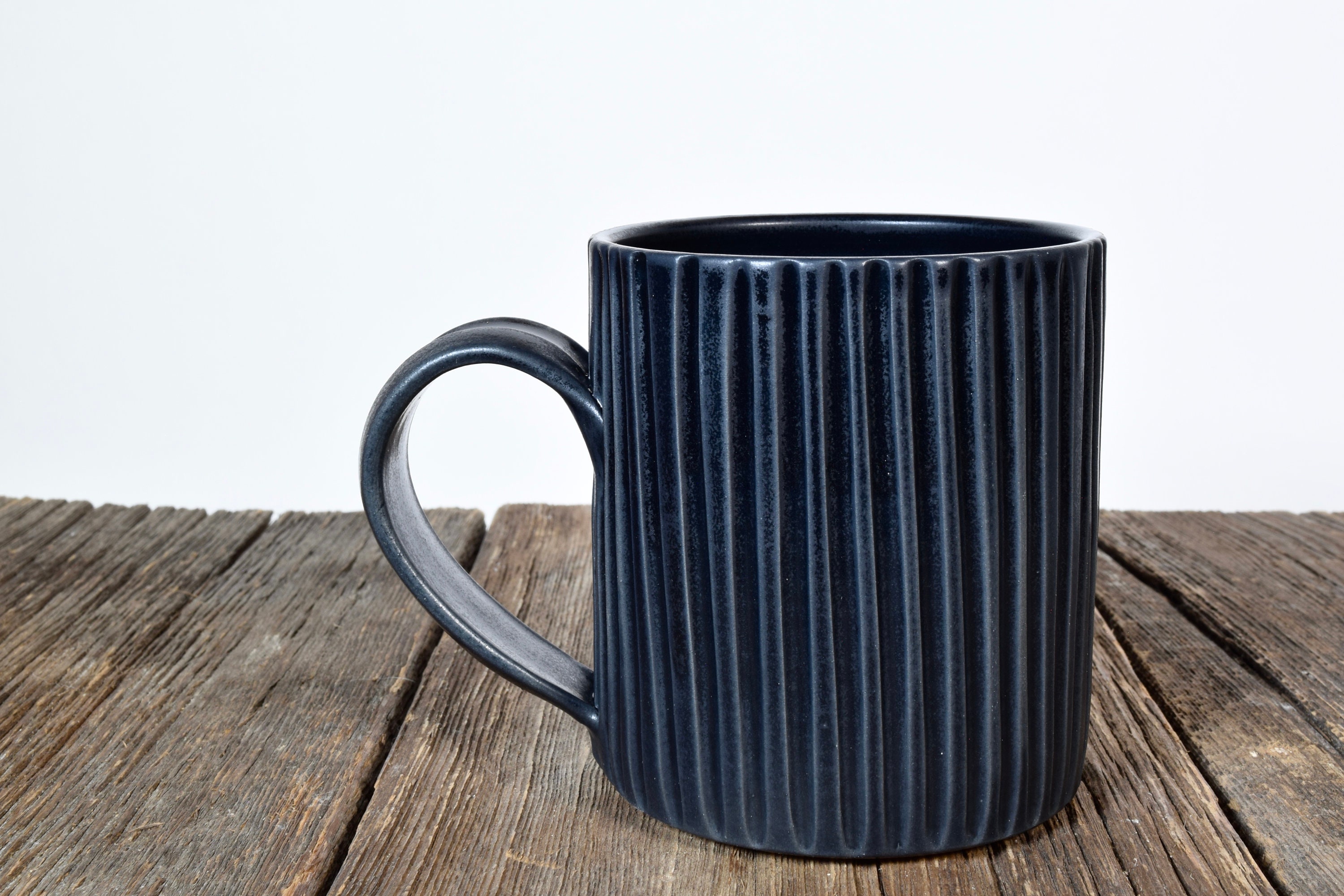 Tall textured mug. Modern mug. Handmade Coffee mug. IN STOCK | Etsy