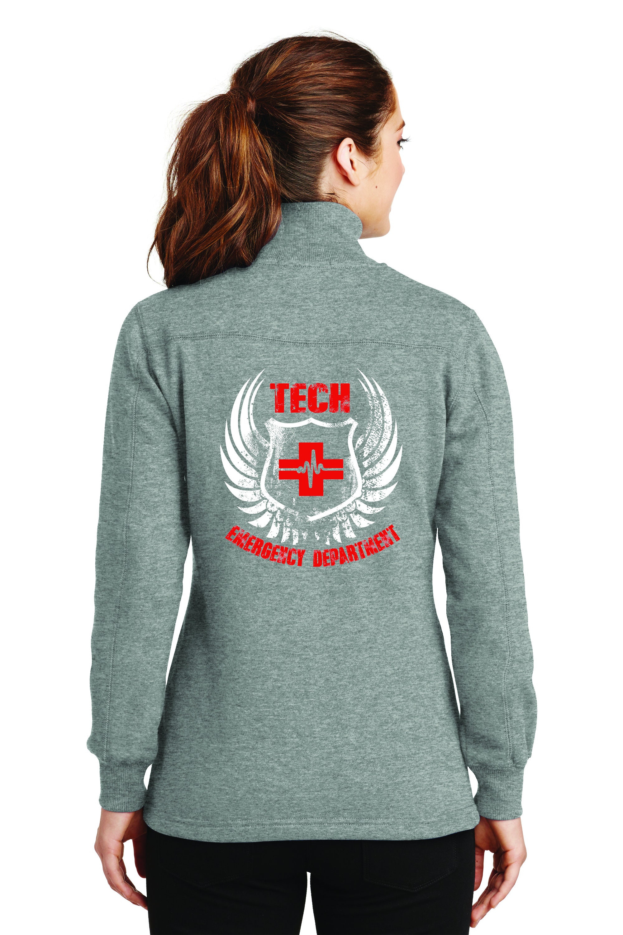ER Tech 1/4 Zip up Pullover Jacket Scrub Jacket Nurse Work | Etsy
