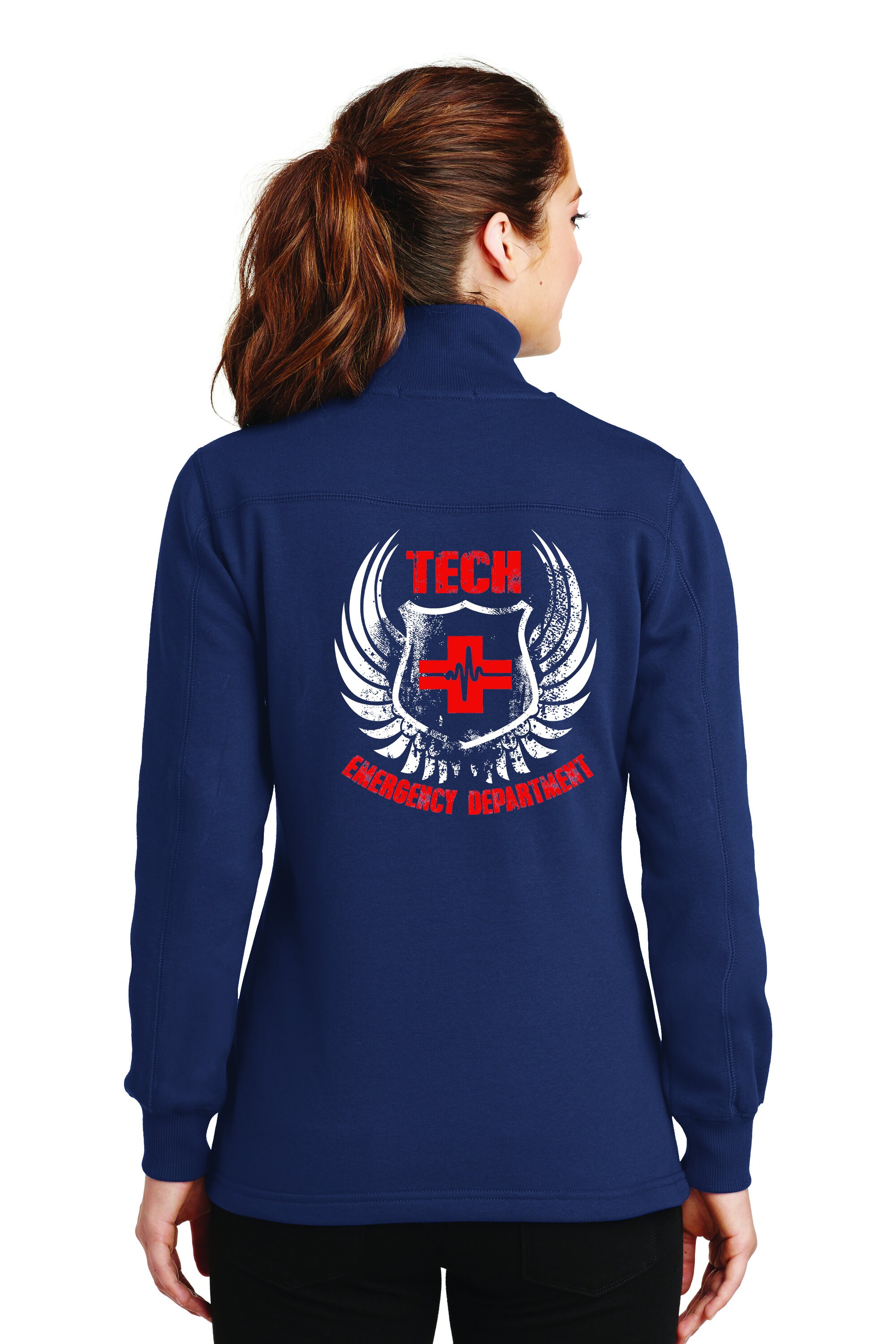 ER Tech 1/4 Zip up Pullover Jacket Scrub Jacket Nurse Work | Etsy