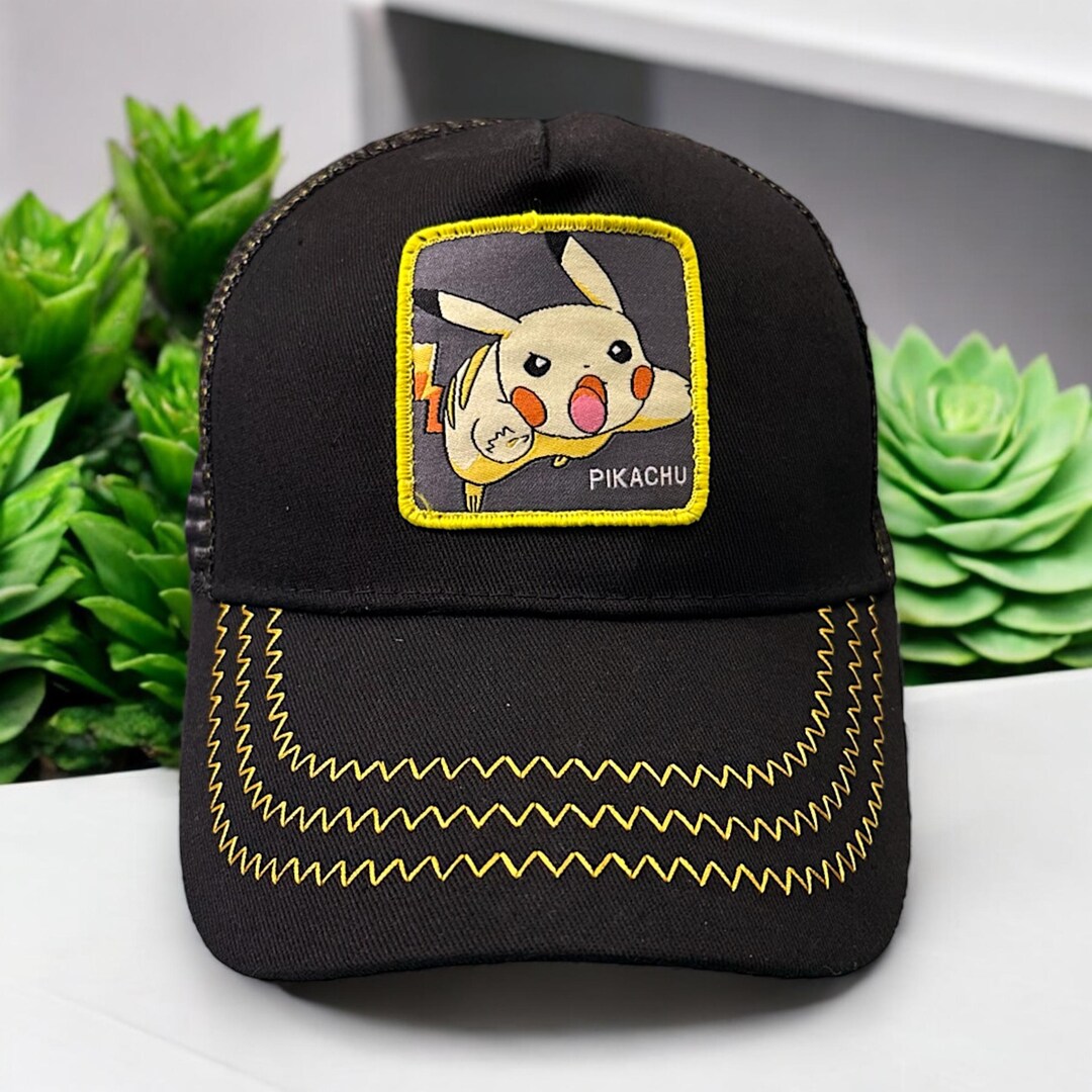 Pikachu Anime Patch Hat 5 Panel Trucker Mesh Snap Back - Etsy