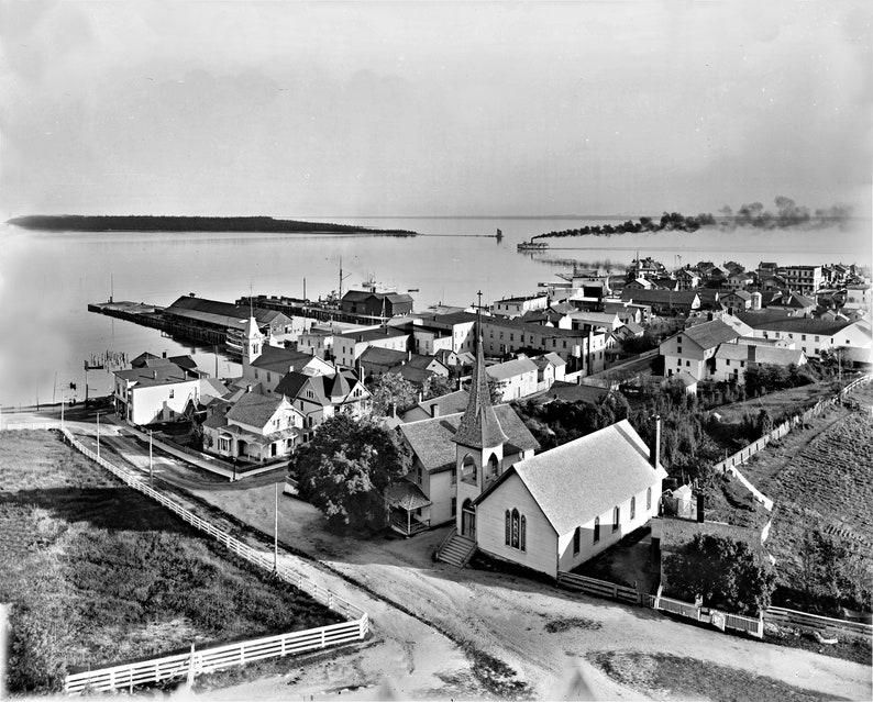 1890 Town of Mackinac From the Fort - Etsy