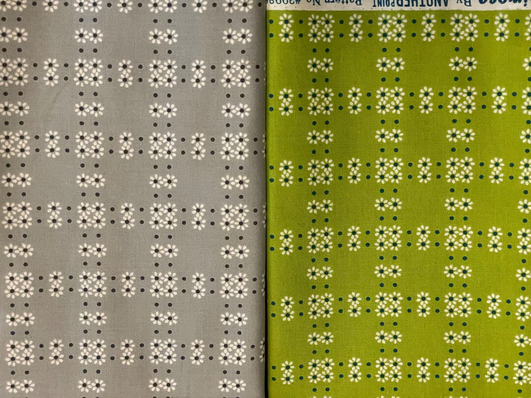 Mimosa Daisy Grid Charcoal or Lime by Another Point of View for Windham Fabrics by the FQ - Etsy