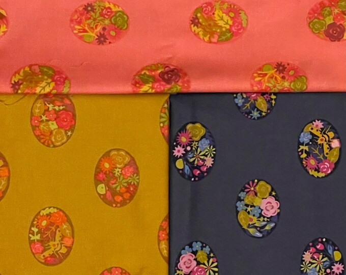 Ellipse Floral Dot by Alison Glass in Salmon, Goldenrod or Sapphire for ...