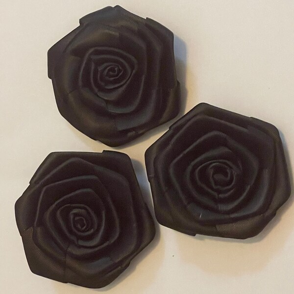 Black Satin Rose - Etsy