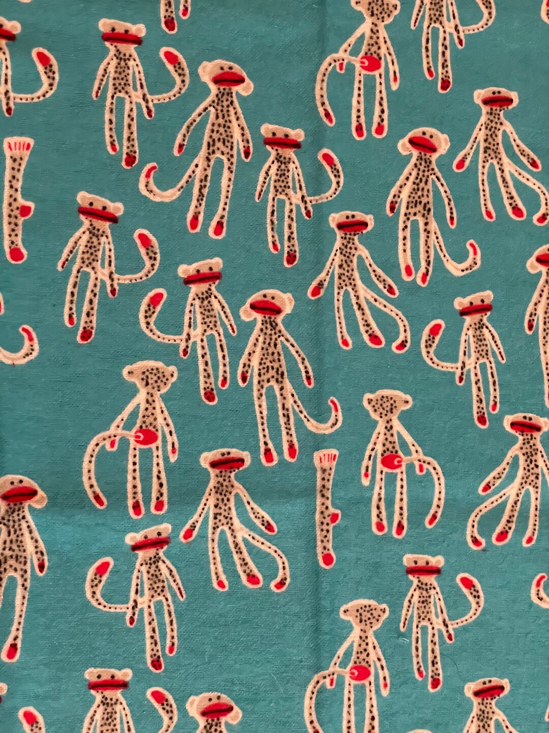 Heather Ross Munki Munki Sock Monkeys Cotton Flannel - Etsy