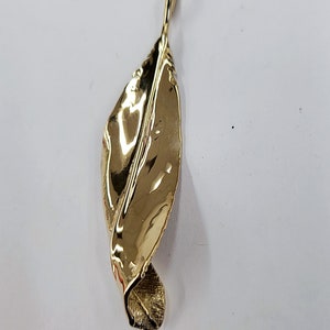 Estate 14k Gold Folded Feather Pendant - Etsy