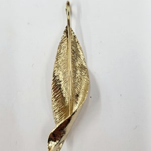 Estate 14k Gold Folded Feather Pendant - Etsy