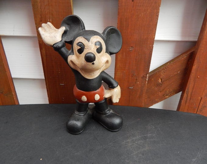 Vintage Cast Iron Mickey Mouse Bank 9'' High Very Cool - Etsy