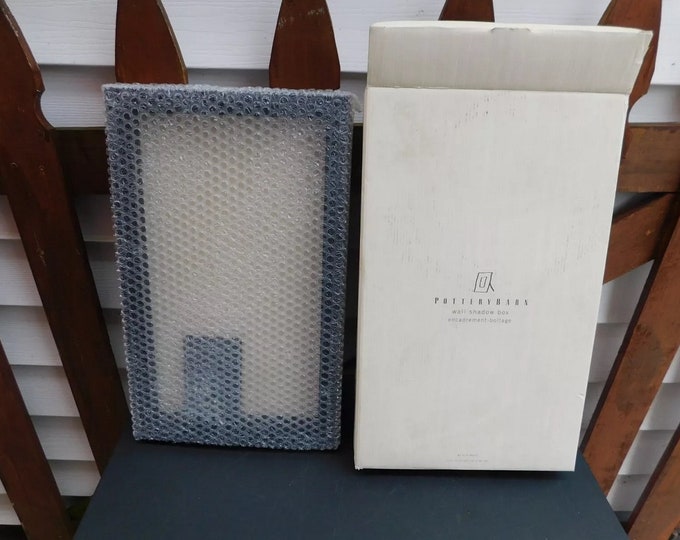 POTTERY BARN Shadow Box Frame 11”x18” Hang or Stand Black Display Case ...