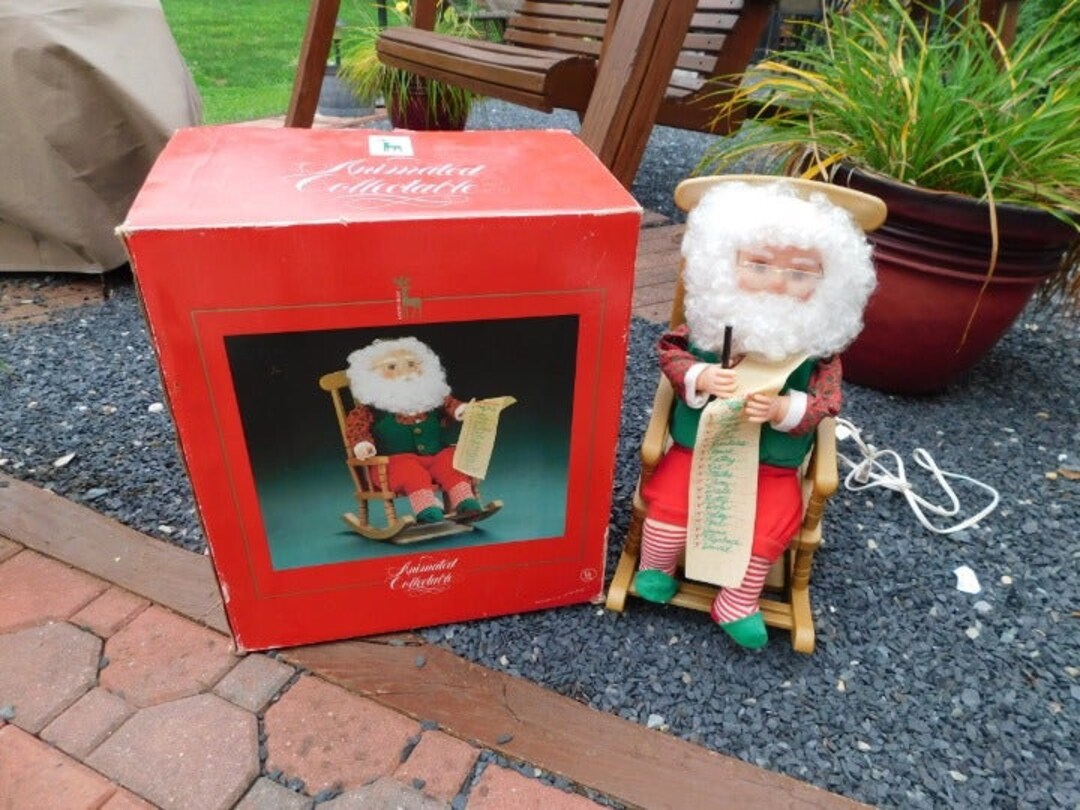 Vintage Santa's Best Animated Collectible Santa Claus Rocking Chair - Etsy