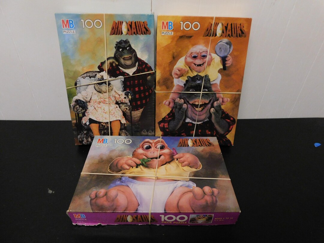 Vintage DINOSAUR Dinosaurs Lot of 3 Television TV Series Jigsaw Puzzle ...