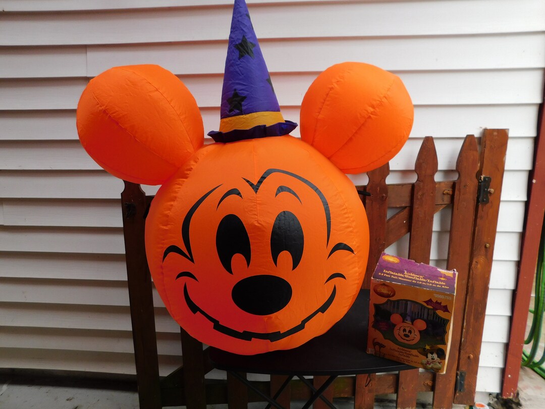 3.3ft Mickey Mouse Wizard Witch Pumpkin Airblown Inflatable Halloween ...