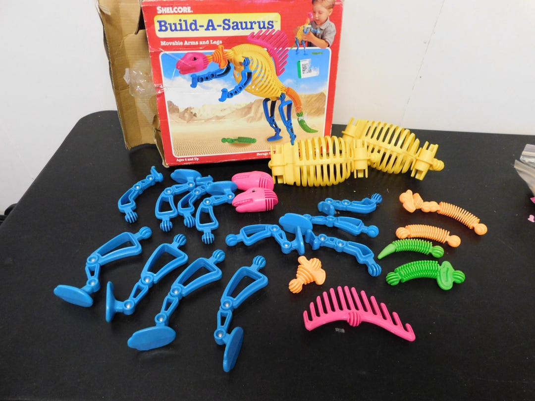 Shelcore Build A Saurus Dinosaur Kit Movable Arms Legs Vintage - Etsy