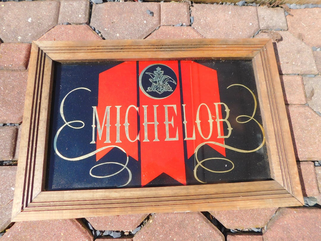 Michelob Beer Bar Wood Framed Mirror Vintage Carnival Style Man Cave - Etsy
