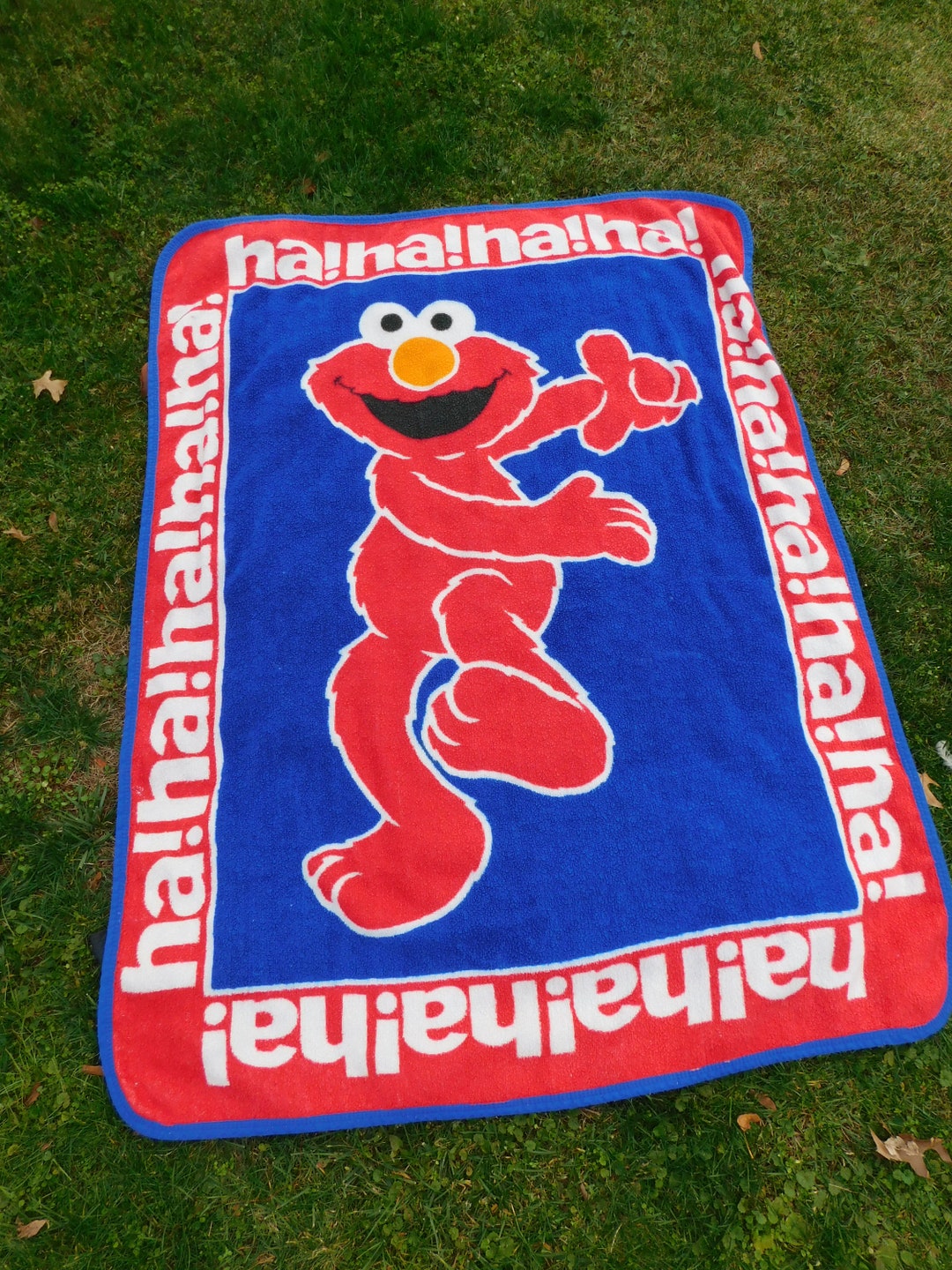 Vintage 90s Owen Blanket Sesame Street Tickle Me Elmo HA HA Throw - Etsy