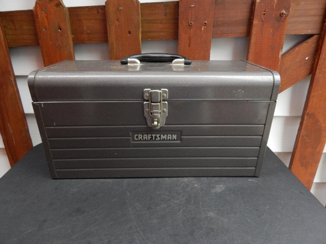 Vintage Sears Craftsman 18” Metal Carry Tool Box & Metal Lift Out Red ...