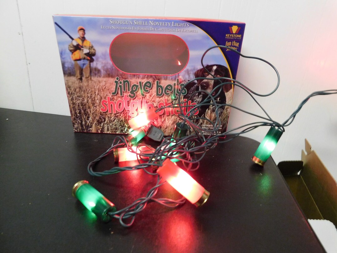 Jingle Bells REAL Shotgun Shot Gun Shell Christmas Tree 10 Lights 8ft ...