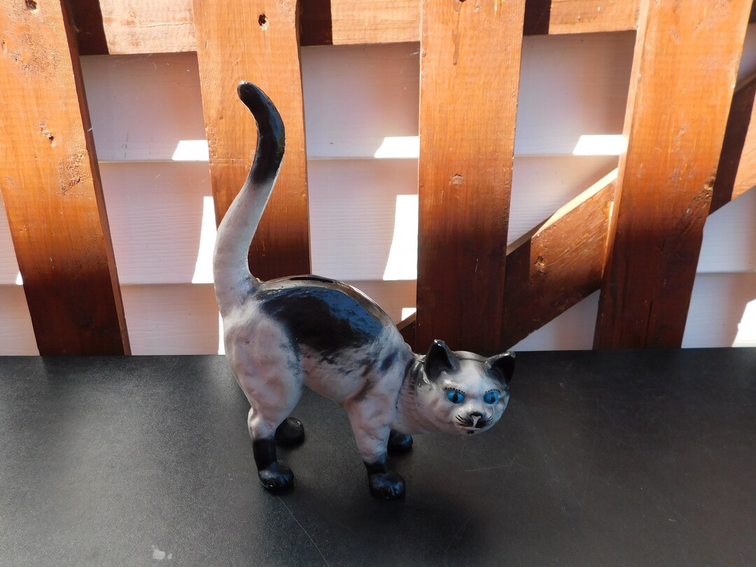 Vintage Cast Iron SIAMESE CAT Coin Bank Door Stop - Etsy
