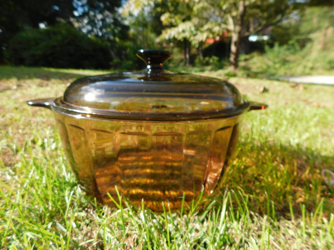 CORNING WARE VISION 5 Qt 4.5 Liter Amber Dutch Oven Stock Pot Visions ...