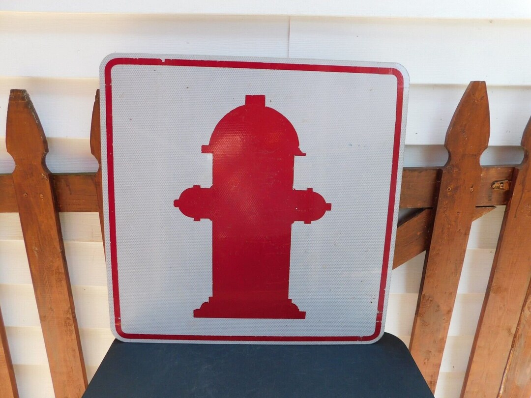 Vintage Road Sign Fire Hydrant Firemans Firetruck Road Street - Etsy