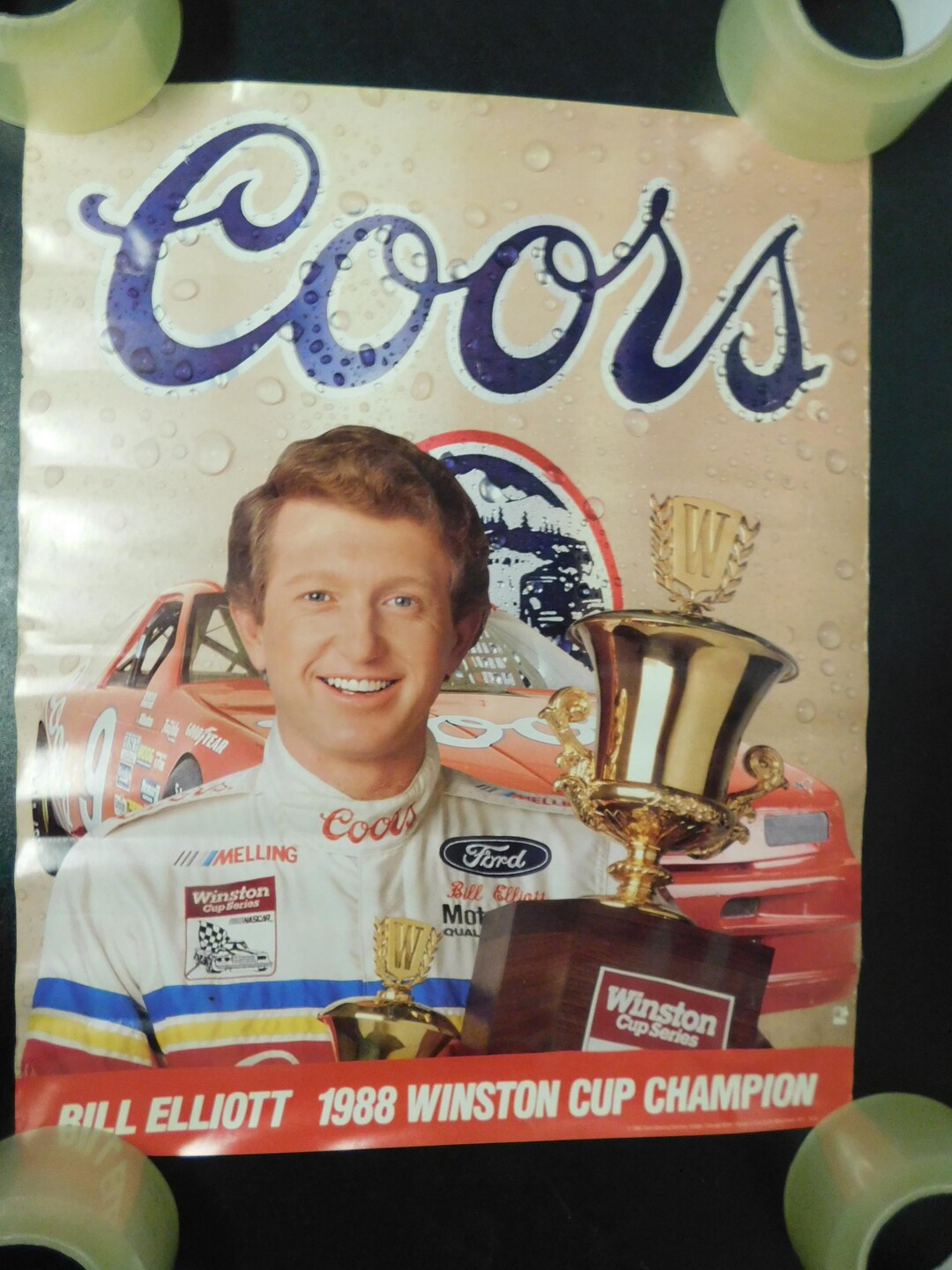 NASCAR Coors Poster Bill Elliott 1988 Winston Cup Champion Vintage 15 X ...