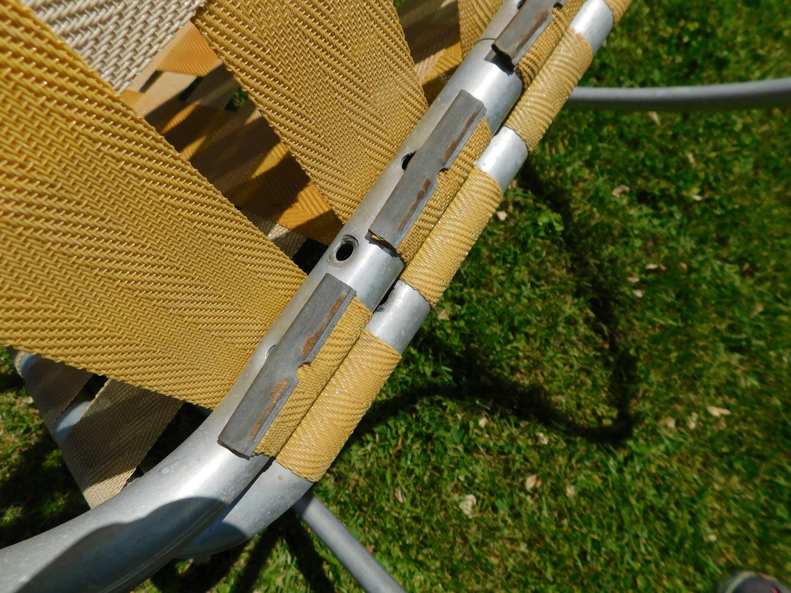 Vintage Aluminum Rocking Webbed Patio Chair Webbing Rocker - Etsy