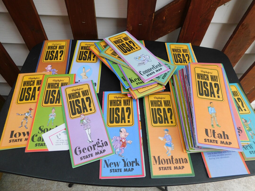 Highlights Which Way USA? Complete State Map Set Lot (50) 1999 Children ...