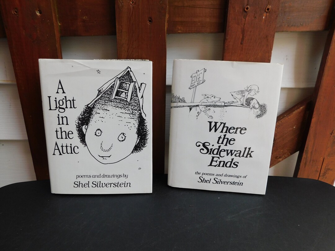 Vintage A Light in the Attic & Where the Sidewalk Ends Hardcover Books ...
