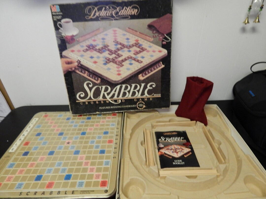 Vintage Scrabble Deluxe Edition Base Selchow & Righter Graphic Box - Etsy