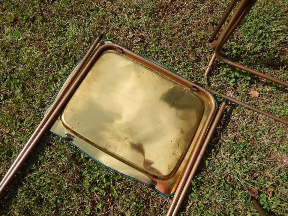 RETRO ATOMIC 1950s Mid Century Retro Cal-dak TV Trays Set of 4 With ...